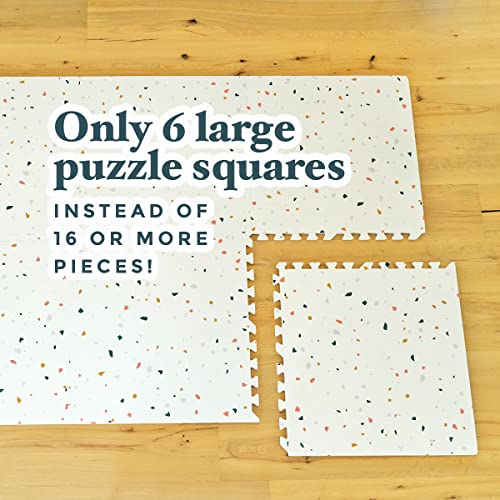 New! 4' x 6' Baby & Child Play Mat - Modern Terrazzo Design - Extra-Thick - Seamless Edges Playmat - Neutral Cream Color - 100% Non-Toxic Kids Extra Large Play Mat | Simply Tots Brand