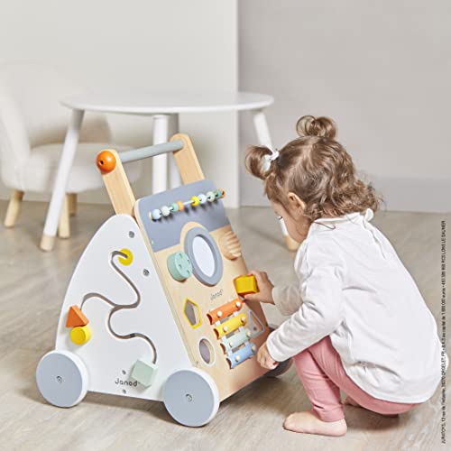 Janod Sweet Cocoon Wooden Multi-Activity Baby Walker - Ages 12 Months+ - J04410