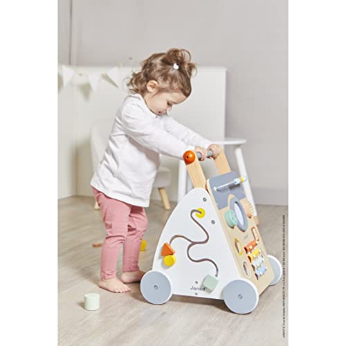 Janod Sweet Cocoon Wooden Multi-Activity Baby Walker - Ages 12 Months+ - J04410