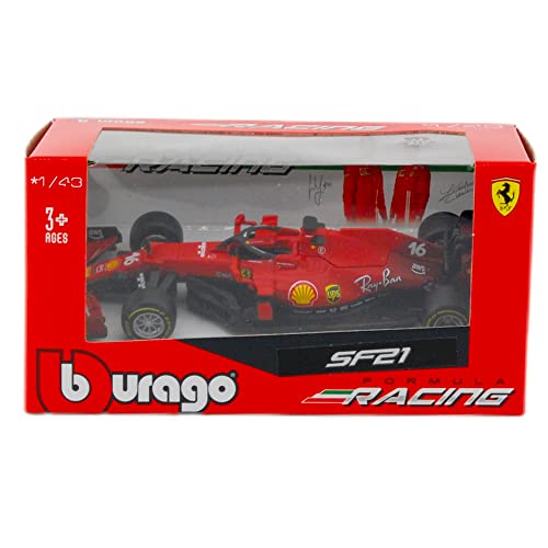 Bburago 1/43 2021 Ferrari SF21 F1 #16 Charles Leclerc Diecast Model Car 36829