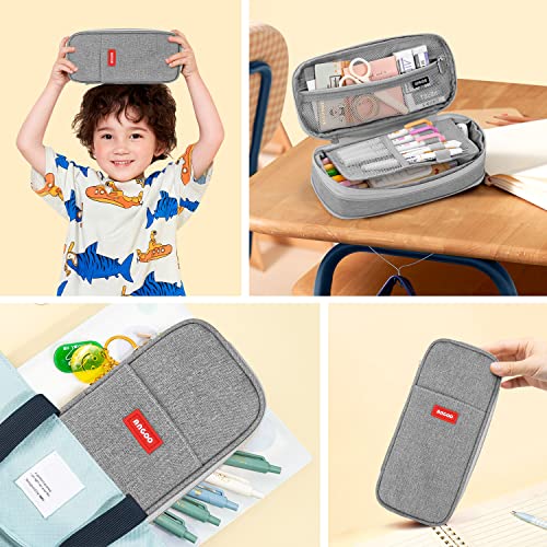 Large Pencil Case Pencil Pouch Can Expand Pencil Bag Big Capacity Pencil Bag Large Storage Pouch Pencil Case Aesthetic Pencil Cases for Adults Cute Pencil Pouch (grey) (kl2)