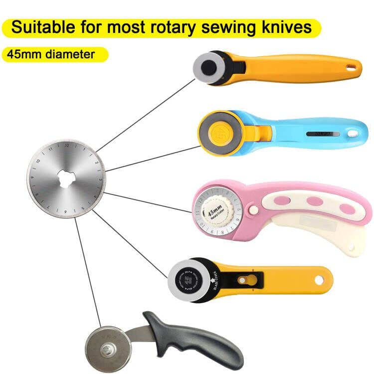 Rotary Cutters Blades 45mm Rotary Blades,Fits OLFA,DAFA,Truecut Replacement，Blades Sharp Durable Fabric Cutter Quilting Scrapbooking Sewing Arts Crafts Fits Most Rotary Cutters