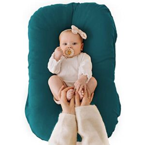 max&so baby lounger cover for newborn – infant lounger pillow cover with removable, snug-fitting design – ultra-soft cotton cover for newborn lounger pillow – baby nest cover – jade – cover only