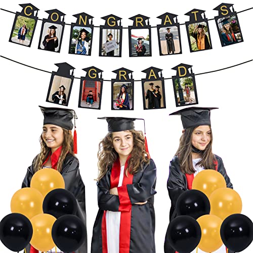 Styirl Graduation Banner Decorations 2022 - Congrats Grad Photo Banner As Graduation Party Supplies for College / Kindergarden Graduation, Congratulations Banner 2022 Personalized