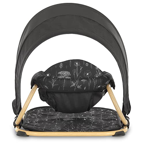 Dream On Me Snug N' Play Floor Seat and Canopy, Black/White