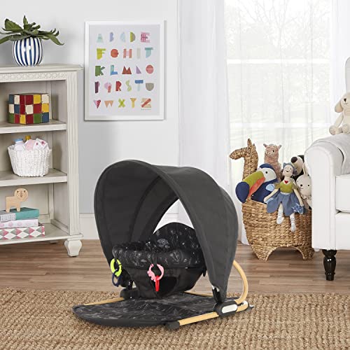 Dream On Me Snug N' Play Floor Seat and Canopy, Black/White