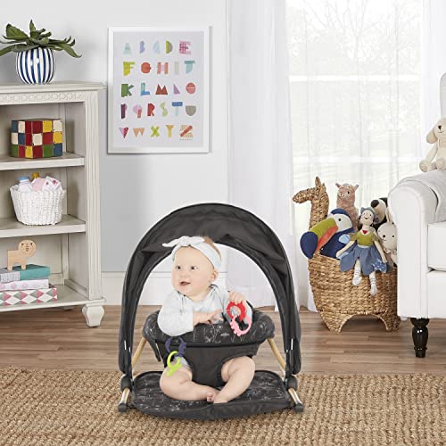 Dream On Me Snug N' Play Floor Seat and Canopy, Black/White