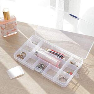 WOIWO Plastic Jewelry Box Organizer Storage Container with Adjustable Divider Removable Grid Compartment (15 Grids)