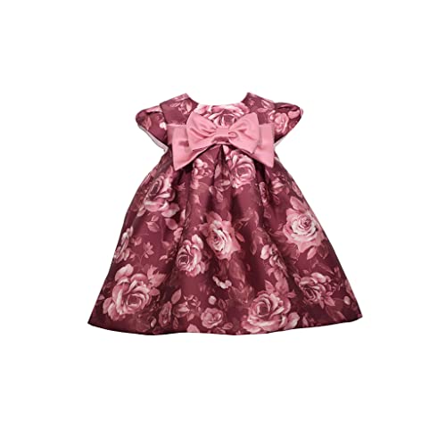 Bonnie Jean Baby Girl's Special Occasion Dress, Burgundy, 24 Months