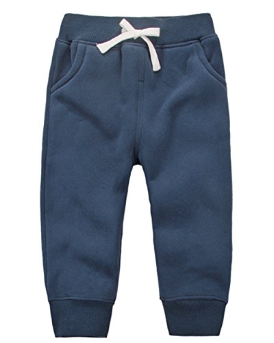 DELEY Unisex Kids Pants Winter Trousers Baby Bottoms Sweatpants 1-5 Years Dark Blue Size 5Y