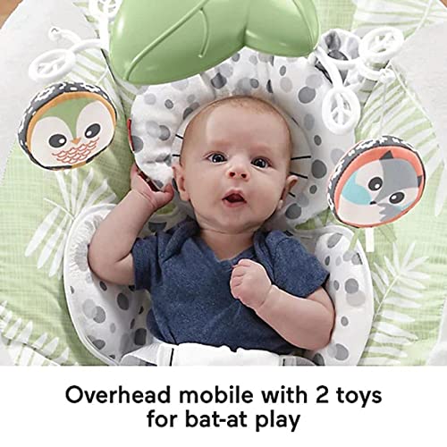 ​Fisher-Price Snow Leopard Deluxe Bouncer, Bouncing Baby seat with Soothing Music, Sounds, and Vibrations