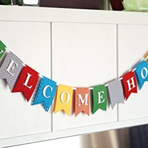 Welcome Home Banner Premium Felt Bunting Laser 54 inches wide - Party Colors