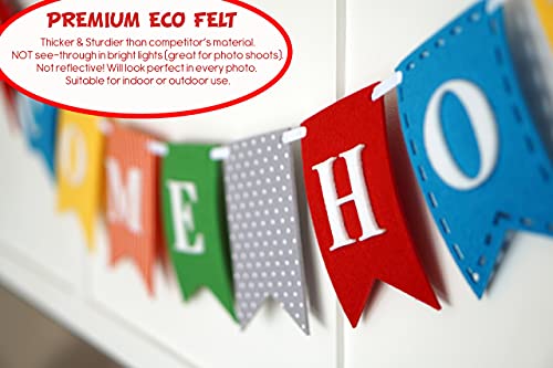 Welcome Home Banner Premium Felt Bunting Laser 54 inches wide - Party Colors