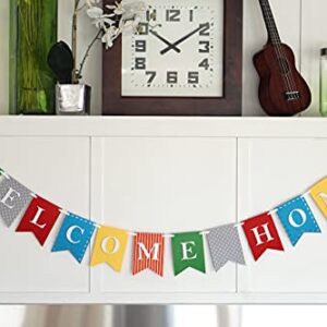 Welcome Home Banner Premium Felt Bunting Laser 54 inches wide - Party Colors