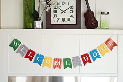 Welcome Home Banner Premium Felt Bunting Laser 54 inches wide - Party Colors