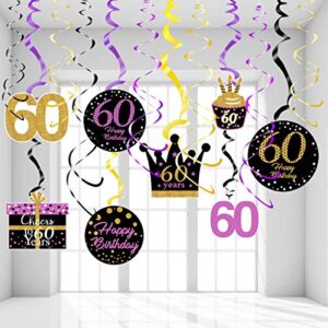 60th birthday decorations for women purple gold 60th birthday hanging swirls hanging swirls decorations for purple gold 60 years old party supplies