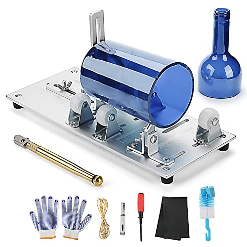 Glass Bottle Cutter, MadxfroG Glass Cutting Tools Kits, Glass Cutter for Bottles DIY Machine for DIY Glass Cutter for Bottles - Beer & Wine Bottle Cutter Tool with Safety Gloves & Accessories