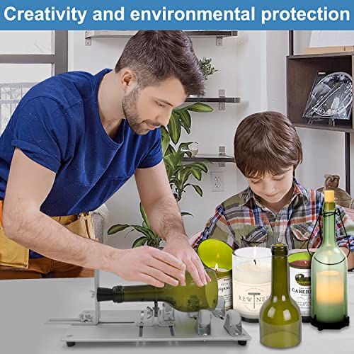 Glass Bottle Cutter, MadxfroG Glass Cutting Tools Kits, Glass Cutter for Bottles DIY Machine for DIY Glass Cutter for Bottles - Beer & Wine Bottle Cutter Tool with Safety Gloves & Accessories