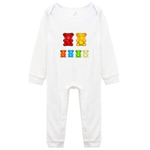 snagminio gummy bears cartoon print onesie newborn baby playsuit