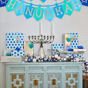 Happy Storm Happy Hanukkah Banner Glitter Chanukkah Party Banner Favors Hanukkah Party Decorations for Hanukkah Party Supplies