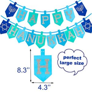 Happy Storm Happy Hanukkah Banner Glitter Chanukkah Party Banner Favors Hanukkah Party Decorations for Hanukkah Party Supplies