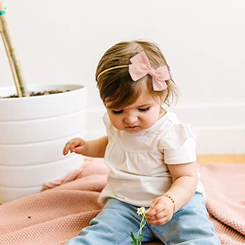 FGSS Headbands and Bows for Baby Girls Elastic Nylon Hairbands for Newborn Infant Toddler Hair Accessories Pack of 10