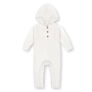 hope & henry layette baby long sleeve hooded henley sweater romper