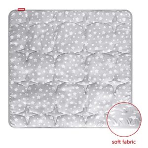 Kids Play Mat for Indoor and Outdoor Playhouse Tent, Toddler Mat Pad Fitted for 47x47 Inch Kids Indoor and Outdoor Fun Playtime Tent, Star Print Baby Nursery Quilted Rug