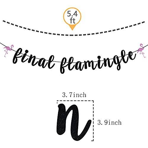 Betalala Final Flamingle Banner, Flamingo Bachelorette Party Decorations, Tropical Hawaii Luau Bachelorette Party Decorations Black Glitter