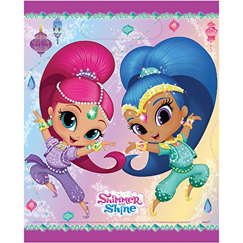 Shimmer and Shine Party Loot Bags - 9" x 7.5", 8 Pcs