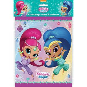 Shimmer and Shine Party Loot Bags - 9" x 7.5", 8 Pcs