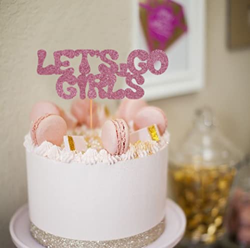 Let’s Go Girls Bachelorette Cake Toppers - Wedding Party Decorations, Bridal Shower Decoration, Bachelorette Party Scene Photo Props, Nashlorette Girls Theme Garland, Be Eengagement Shower Favor