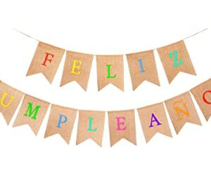 Mandala Crafts Feliz Cumpleaños Banner for Spanish Birthday Decorations - Feliz Cumpleanos Fiesta Mexican Birthday Banner for Mexican Happy Birthday Decorations Party Backdrop