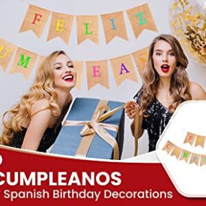 Mandala Crafts Feliz Cumpleaños Banner for Spanish Birthday Decorations - Feliz Cumpleanos Fiesta Mexican Birthday Banner for Mexican Happy Birthday Decorations Party Backdrop