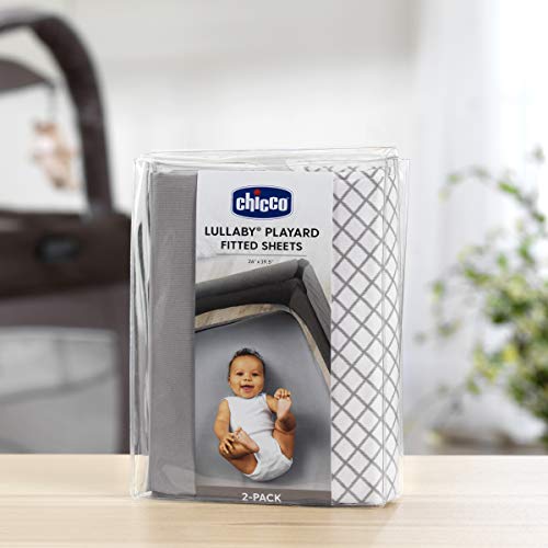 Chicco Lullaby Playard Sheets - Grey Diamond 2 Count (Pack of 1)