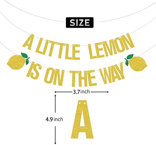 A Little Lemon is on the Way Banner Gold Glitter, Lemon Party Decorations, Lemon Baby Shower Banner, Fruit Baby Shower Banner, Lemon Baby Banner, Lemon Themed Baby Shower Birthday Party Decorations