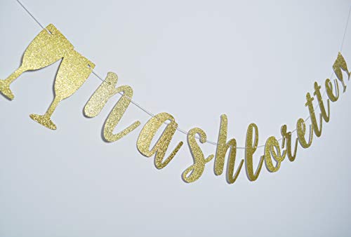 Nashlorette Banner for Nashville Bachelorette Party Decorations Pre-Strung Sign (Gold Glitter)