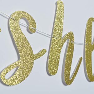 Nashlorette Banner for Nashville Bachelorette Party Decorations Pre-Strung Sign (Gold Glitter)