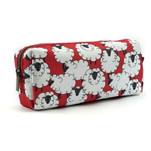 lparkin sheep canvas pencil case kawaii pen bag pouch stationary case makeup cosmetic bag gadget box(sheep)