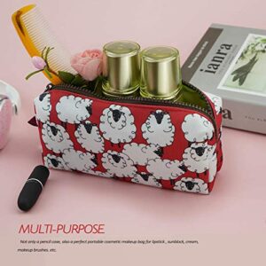 LParkin Sheep Canvas Pencil Case Kawaii Pen Bag Pouch Stationary Case Makeup Cosmetic Bag Gadget Box(Sheep)