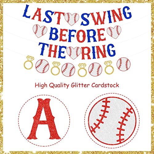 Baseball Bachelorette Party Decorations, Last Swing Before The Ring Banner Baseball Diamond Ring Garland, Sports Themed Bridal Shower Engagement Wedding Party Supplies