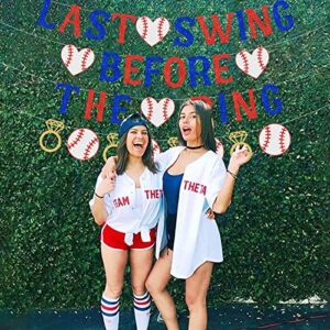 Baseball Bachelorette Party Decorations, Last Swing Before The Ring Banner Baseball Diamond Ring Garland, Sports Themed Bridal Shower Engagement Wedding Party Supplies