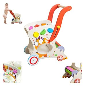 kids shopping cart wooden baby walker baby push learning walker for kids adjustable handle height