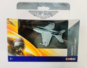 corgi diecast top gun maverick’s f/a-18 super hornet fit the box scale aircraft display model cp90601