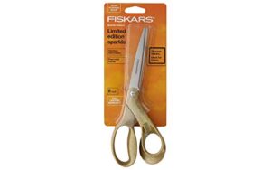 fiskars premier 8in bent sparkle gold scissors