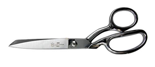 Ultima 8 Inch Dress Maker Scissors – Drop Forged Carbon Steel Dressmaker’s Sheers, Chrome Plated with Bent Handles, Made in Italy