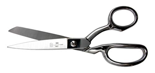 Ultima 8 Inch Dress Maker Scissors – Drop Forged Carbon Steel Dressmaker’s Sheers, Chrome Plated with Bent Handles, Made in Italy