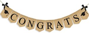 vintage jute burlap congrats 2023 graduation party banners decoration supply