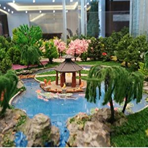 BAENRCY 32pcs 0.79-6.30inch Mixed Model Trees Accessories Model Train Scenery Architecture Trees Model Scenery with No Stands(All Green)