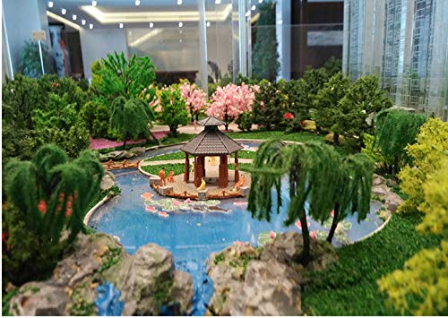 BAENRCY 32pcs 0.79-6.30inch Mixed Model Trees Accessories Model Train Scenery Architecture Trees Model Scenery with No Stands(All Green)